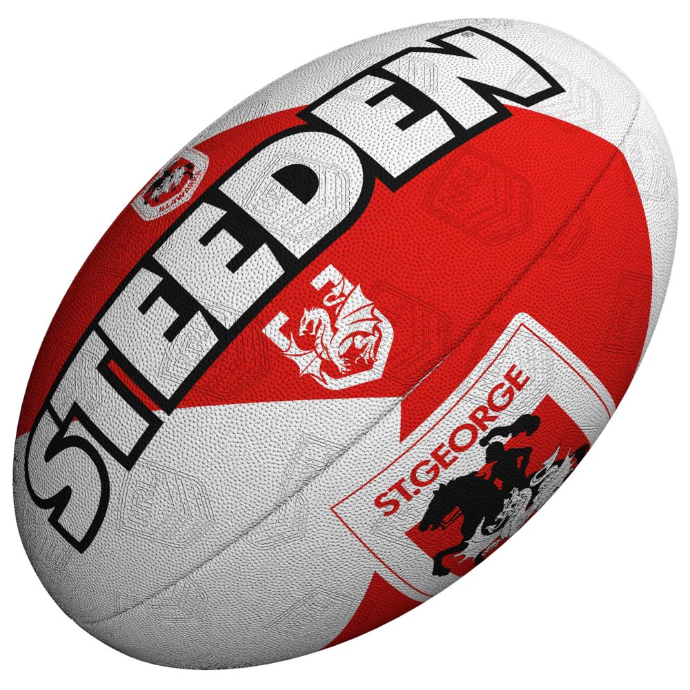 Steeden NRL Dragons Team Supporter Rugby League Balls - 11 Inch ...